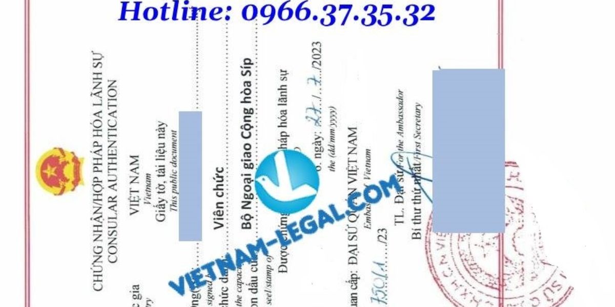 Legalization of Certificate of No Impediment to Marriage issued in Cyprus for use in Vietnam on ...