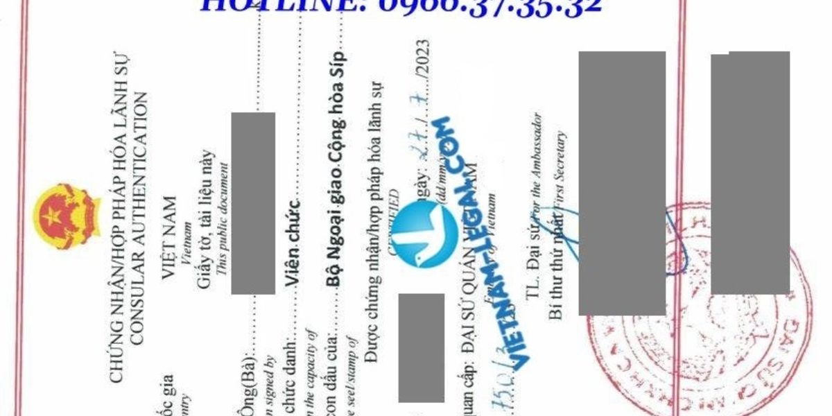 Legalization results of Divorce Certificate issued in Cyprus for use in Vietnam on 27.7.2023 ...