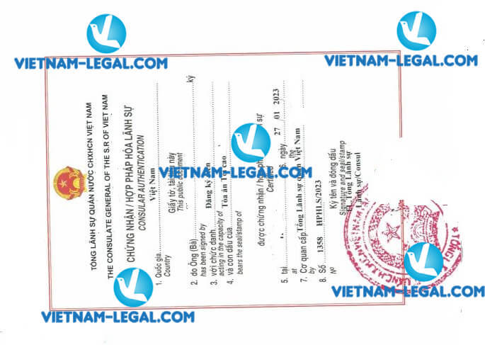 Legalization result of Certificate of Business Registration issued in ...