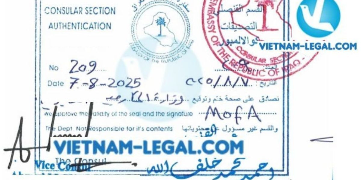 Results of consular certification documents issued in Vietnam (Company ...