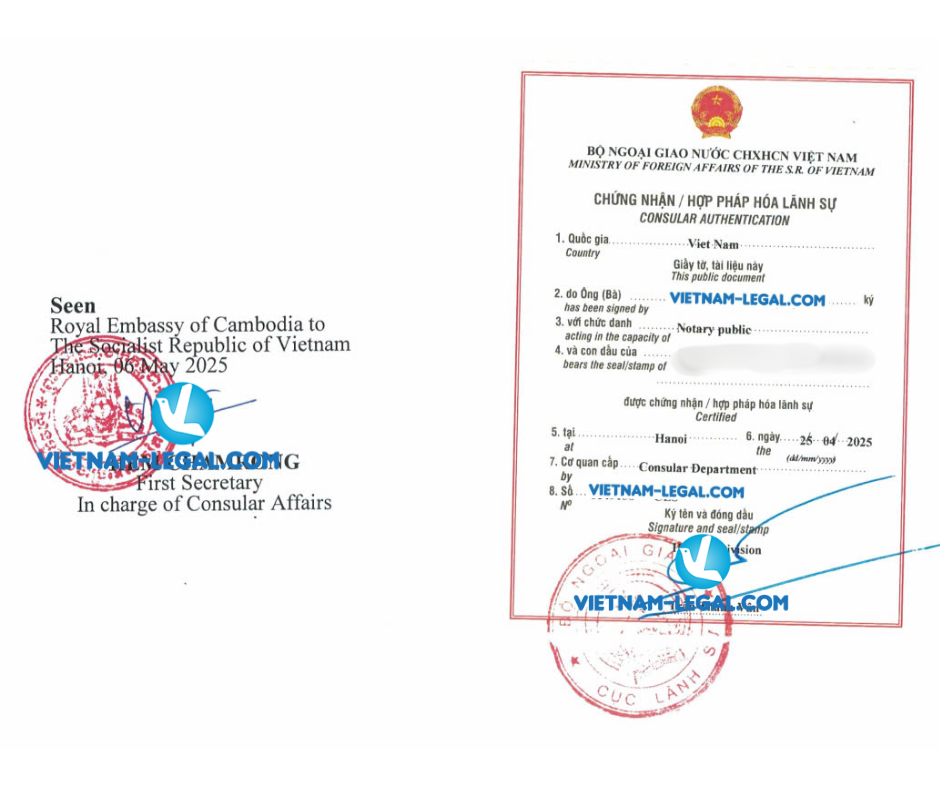 Consular Legalization of Vietnamese Documents for Use in Cambodia ...