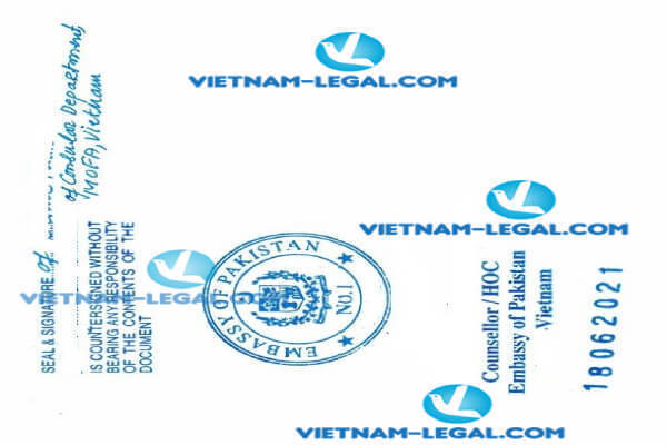 Consular Legalization of Vietnamese Documents for Use in Pakistan ...
