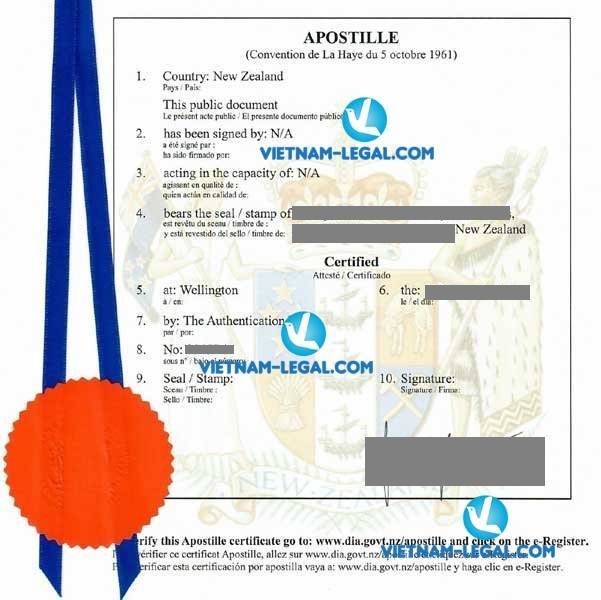 Apostille documents of New Zealand - legalization