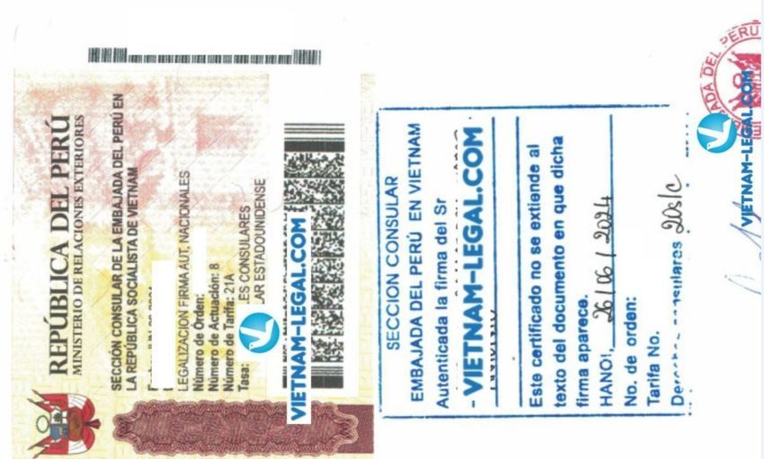 Consular Legalization of Vietnamese Documents for Use in Peru ...