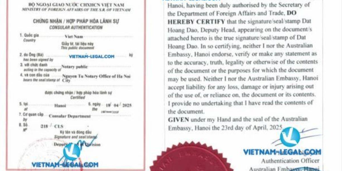 Consular Legalization of documents from Australia - legalization