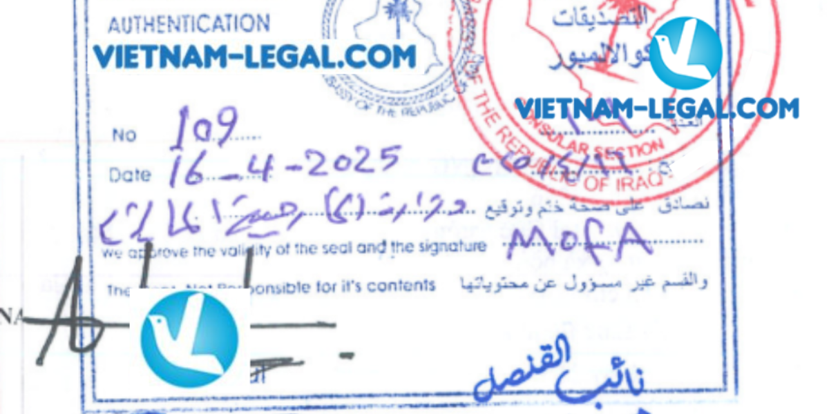 Consular Legalization of Vietnamese Documents for Use in Iraq ...