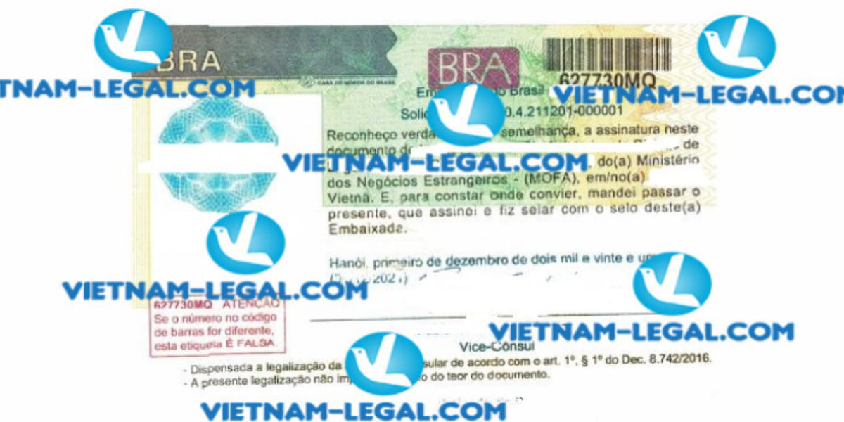 Consular Legalization of Vietnamese Documents for Use in Brazil ...